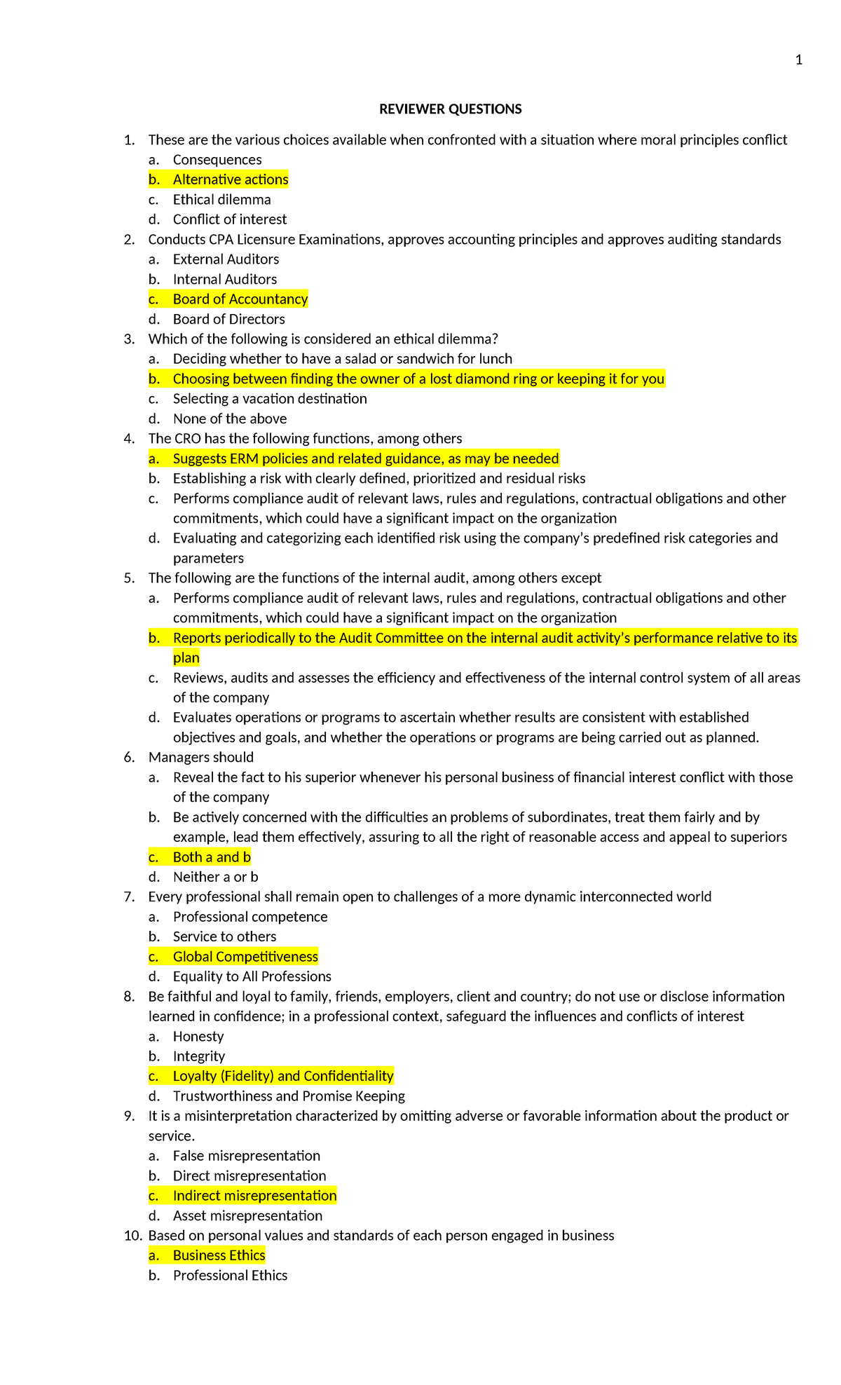 Governance 100 Quiz Questions Review and Study Guide - Studocu