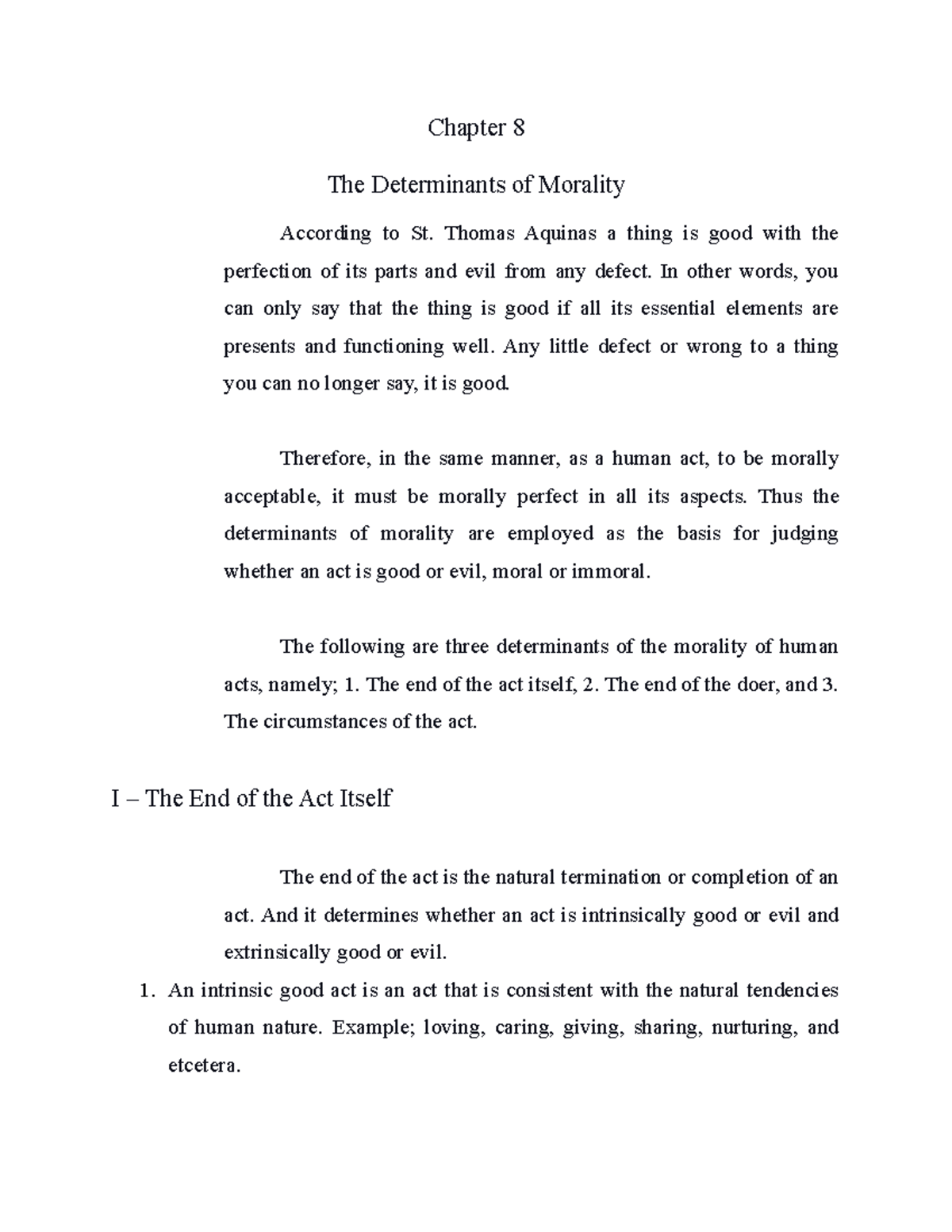 Determinants of Morality in Ethics: A Study of Key Concepts - Studocu
