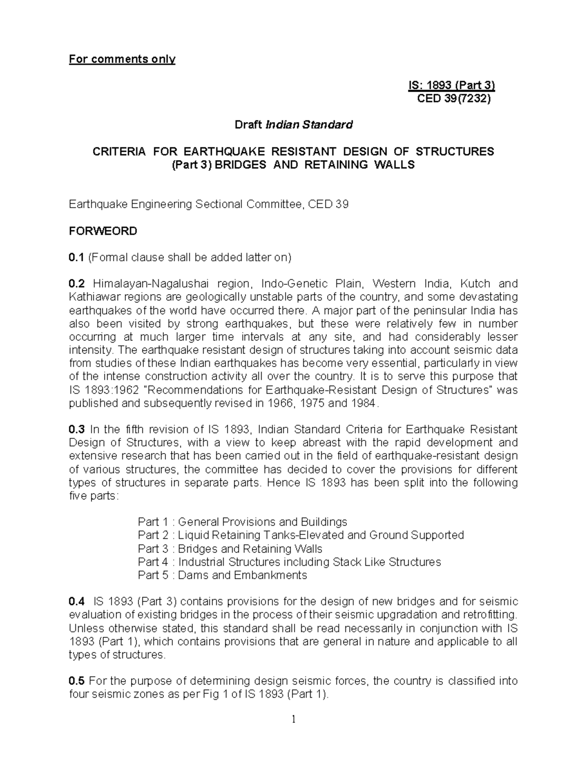 IS 1893 (Part 3) - Earthquake Resistant Design Criteria for Bridges ...
