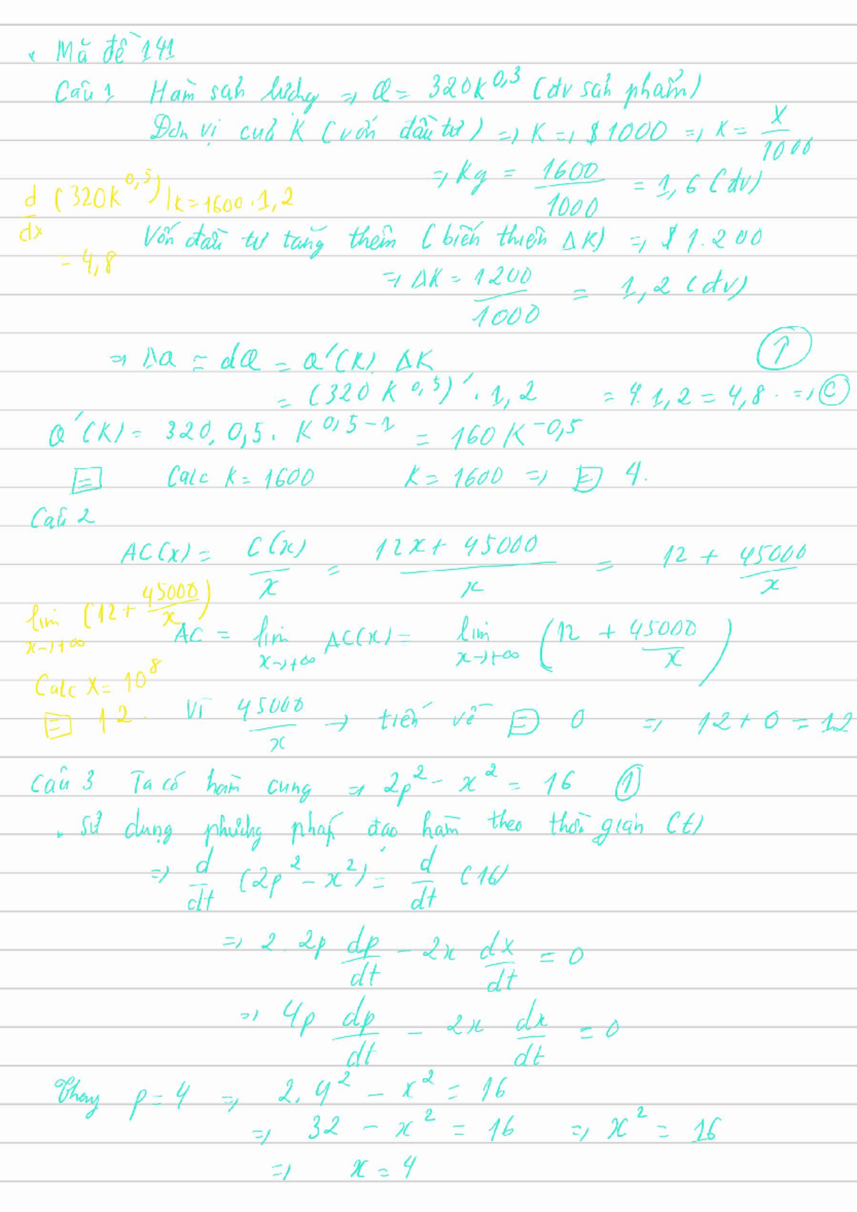 M1 - Calculus Exam Notes and Solutions - Studocu