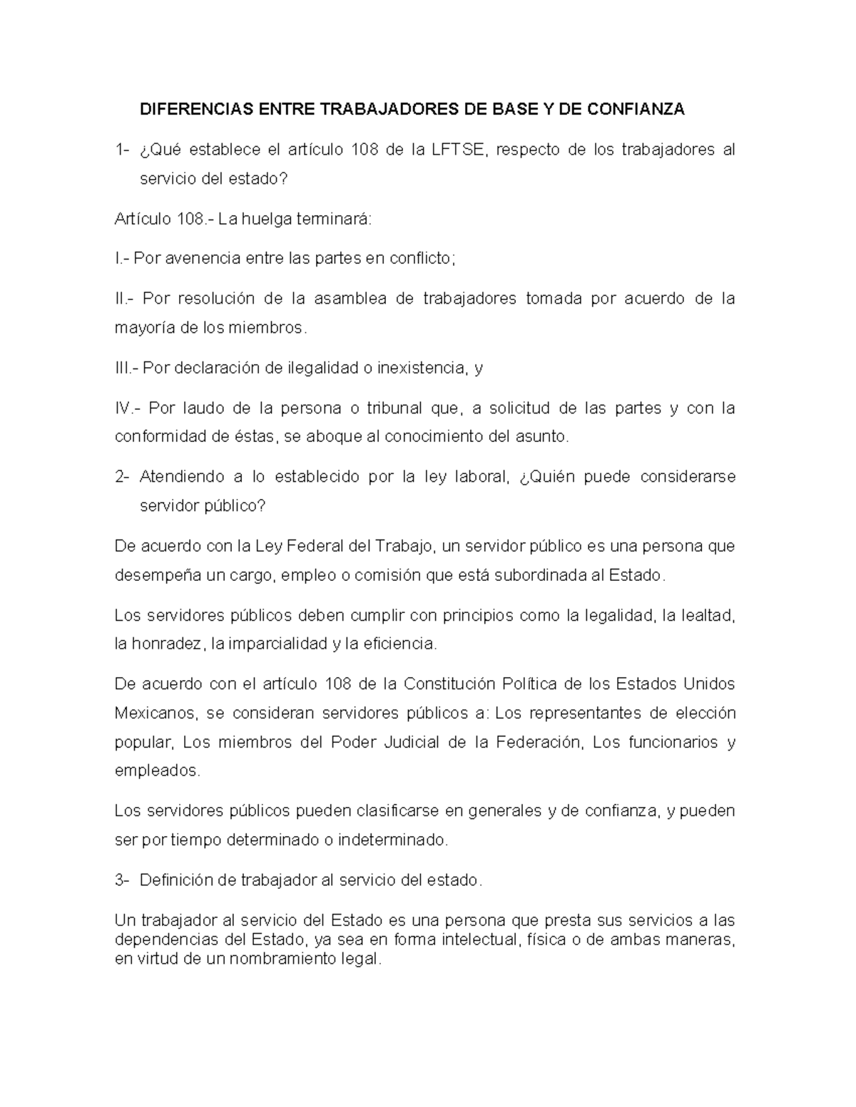 Diferencias entre Trabajadores de Base y de Confianza - JPAM - Studocu