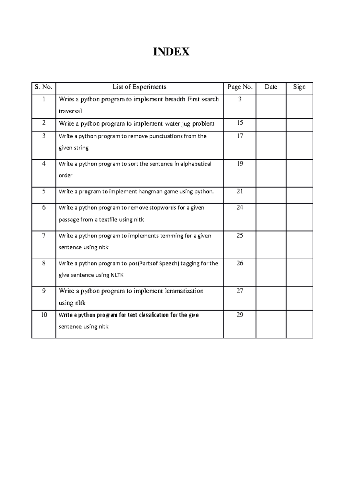 Python Programming Lab - Experiment Guide and Sample Codes - Studocu
