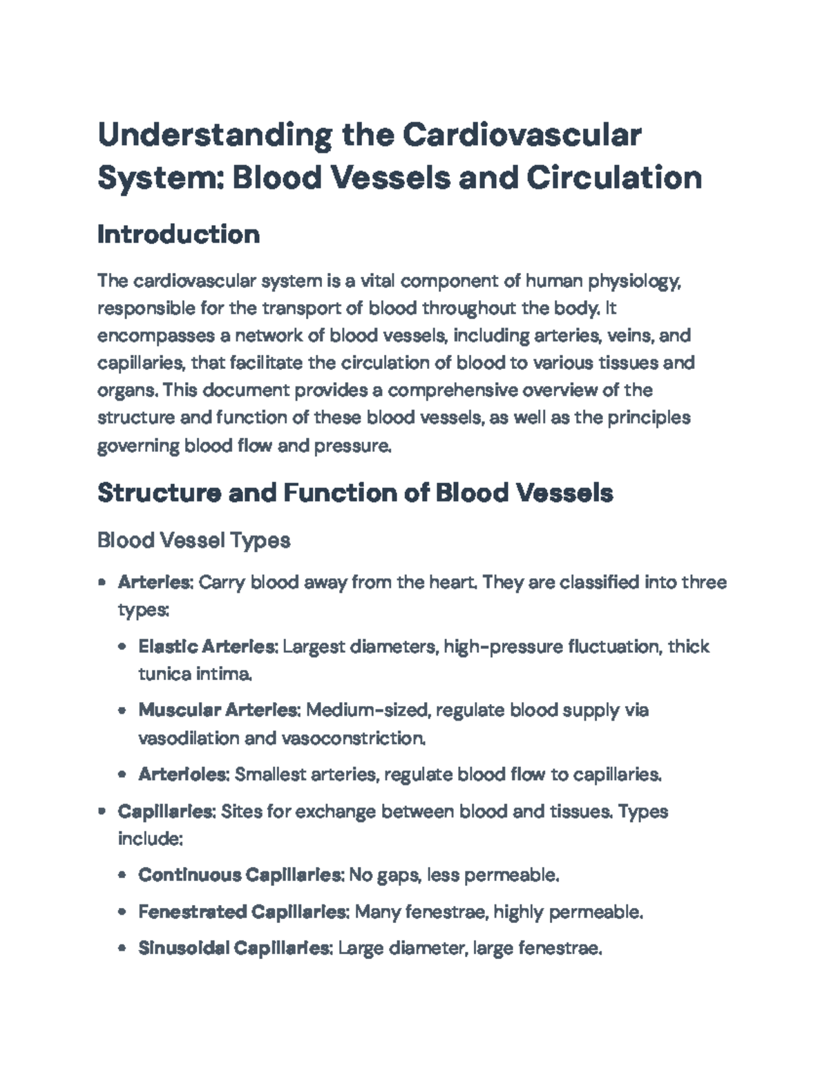 Understanding the Cardiovascular System: Blood Vessels & Circulation ...