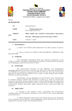 PNP MC 2019: Standard Preparation Guidelines for Communications - Studocu