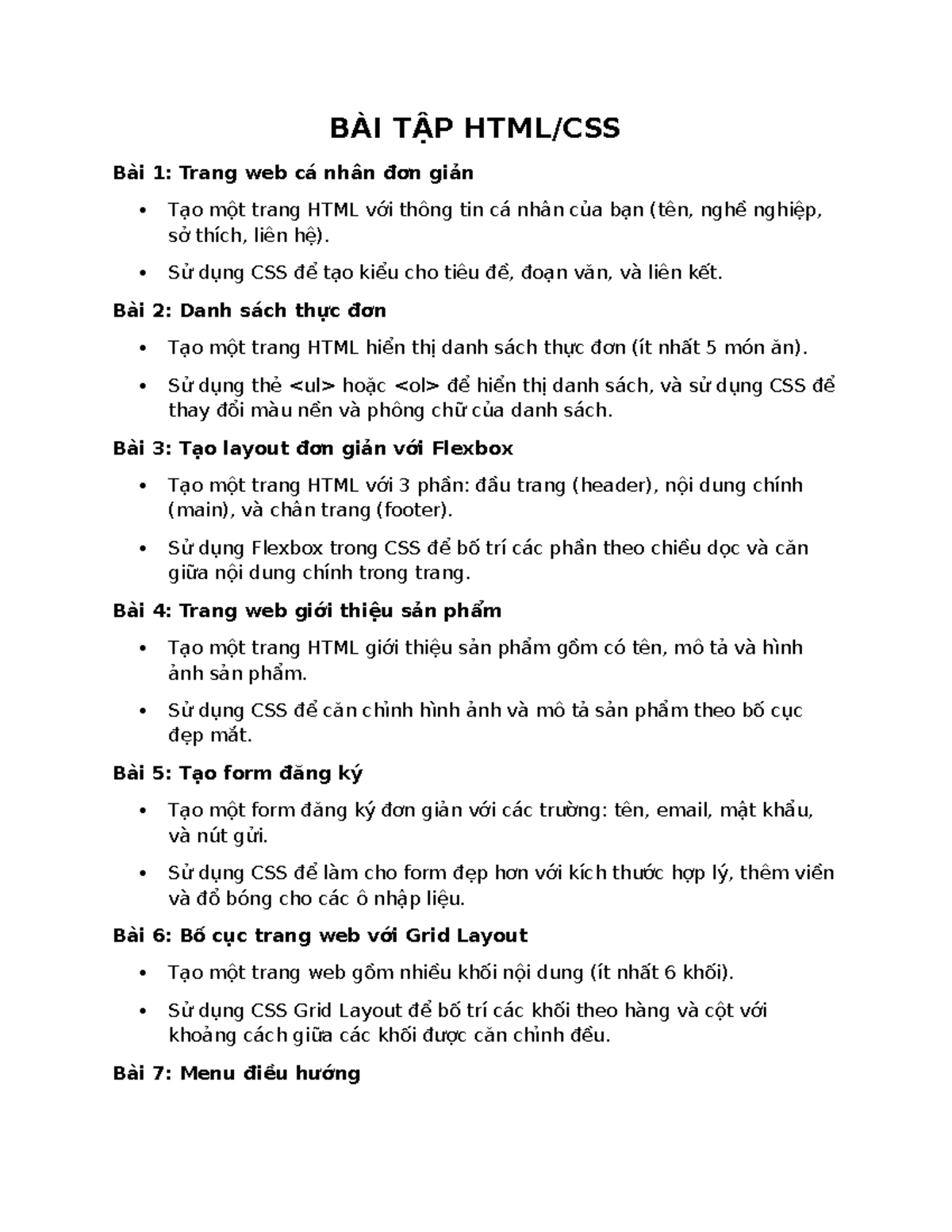 Bt Html Css 1 Bài Tập Hay BÀi TẬp Htmlcss Bài 1 Trang Web Cá Nhân đơn Giản Tạo Một Trang