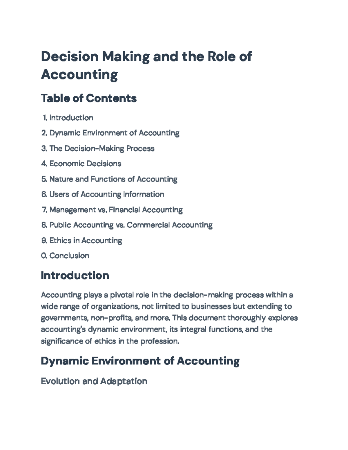 Understanding Accounting's Role in Decision-Making Process - Decision ...