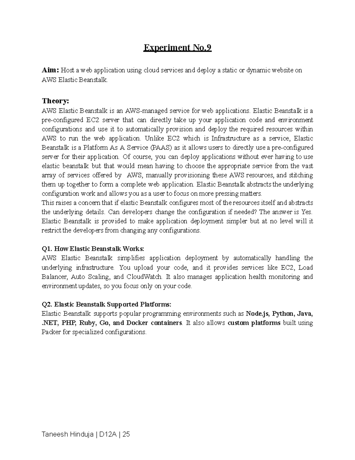 Web Application Development with Cloud Services: Elastic Beanstalk CC ...