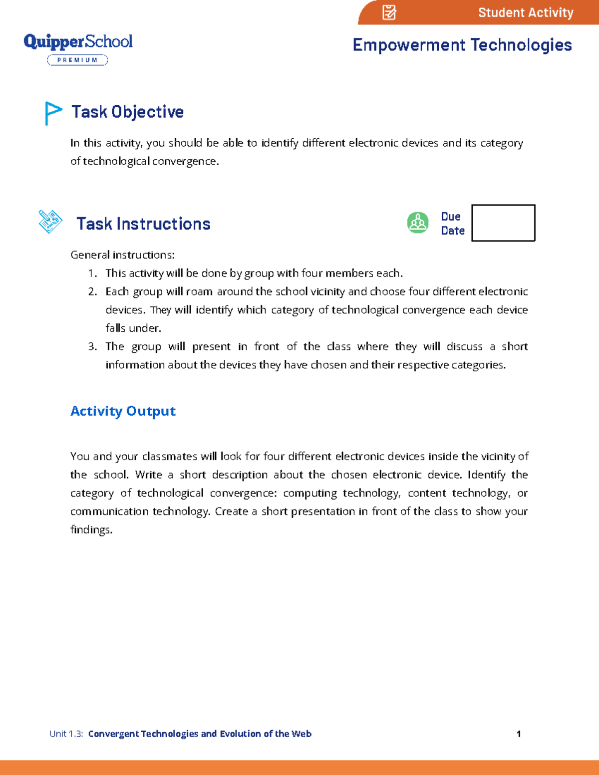 for lecture in grade 12 students - Task Objective In this activity, you ...