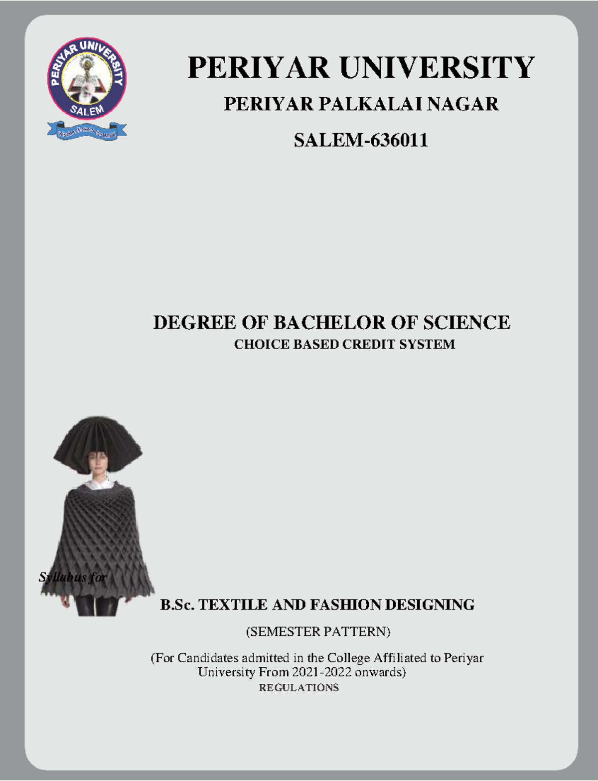 B.Sc. Textile & Fashion Designing Syllabus Overview 2021-2022 - Studocu