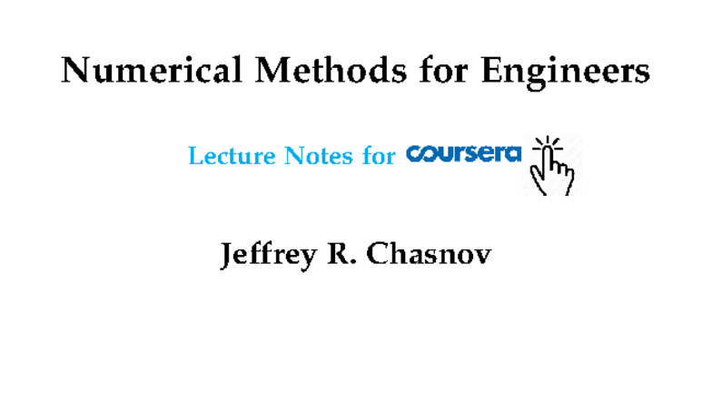 MATLAB Numerical Methods for Engineers - Lecture Notes (MATH 202) - Studocu