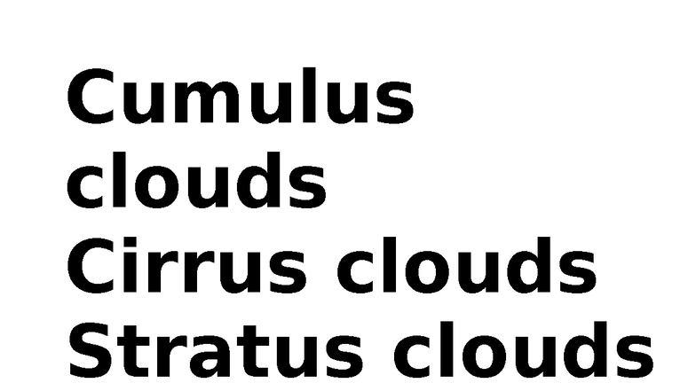 Types of Clouds: Cumulus, Cirrus, Stratus, Nimbus Overview - Studocu