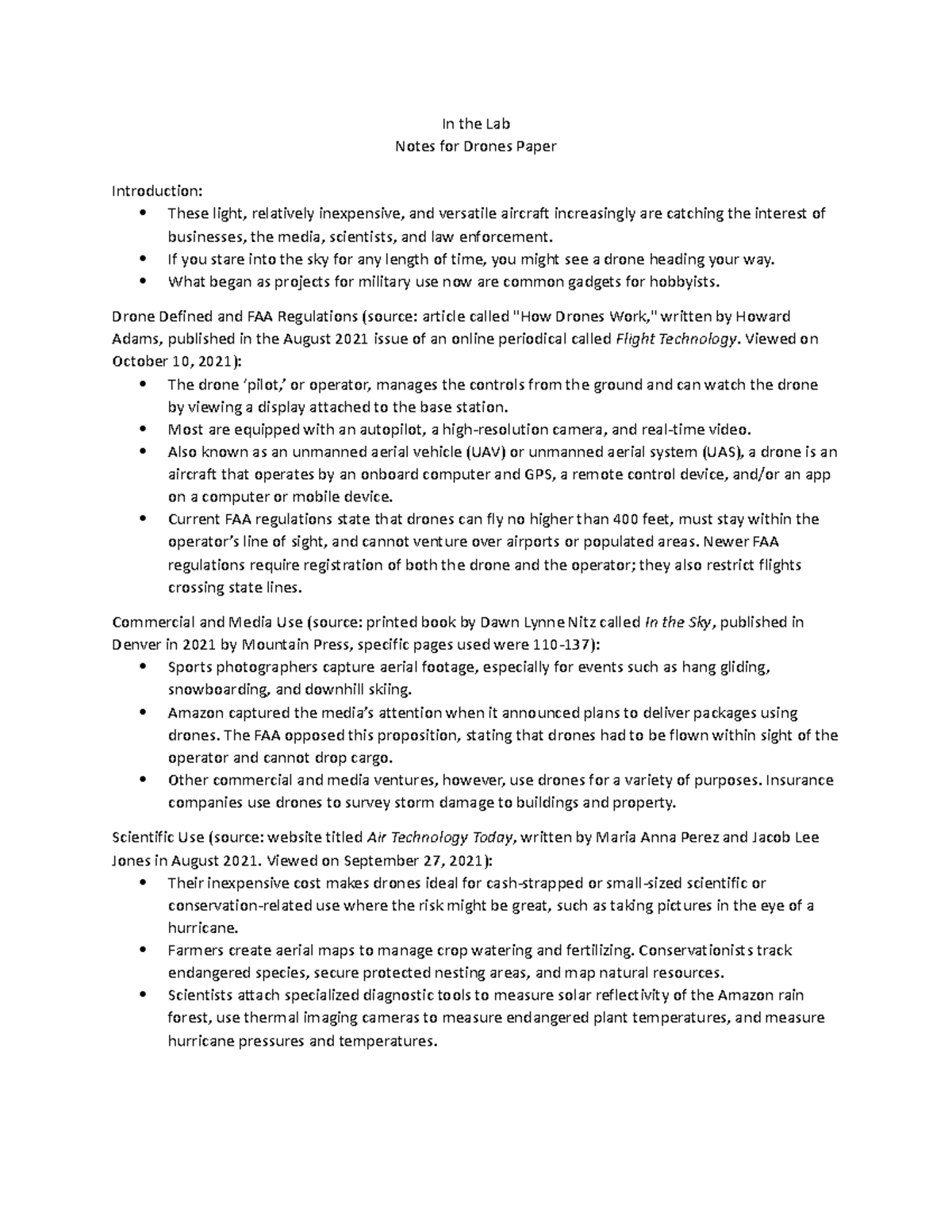 SC WD 2-3 - Notes on Drones: Uses, Regulations, and Applications - Studocu