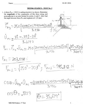 Me 2560 exercises chapter 2 2015 - Statics Chapter II Fall 2015 ...