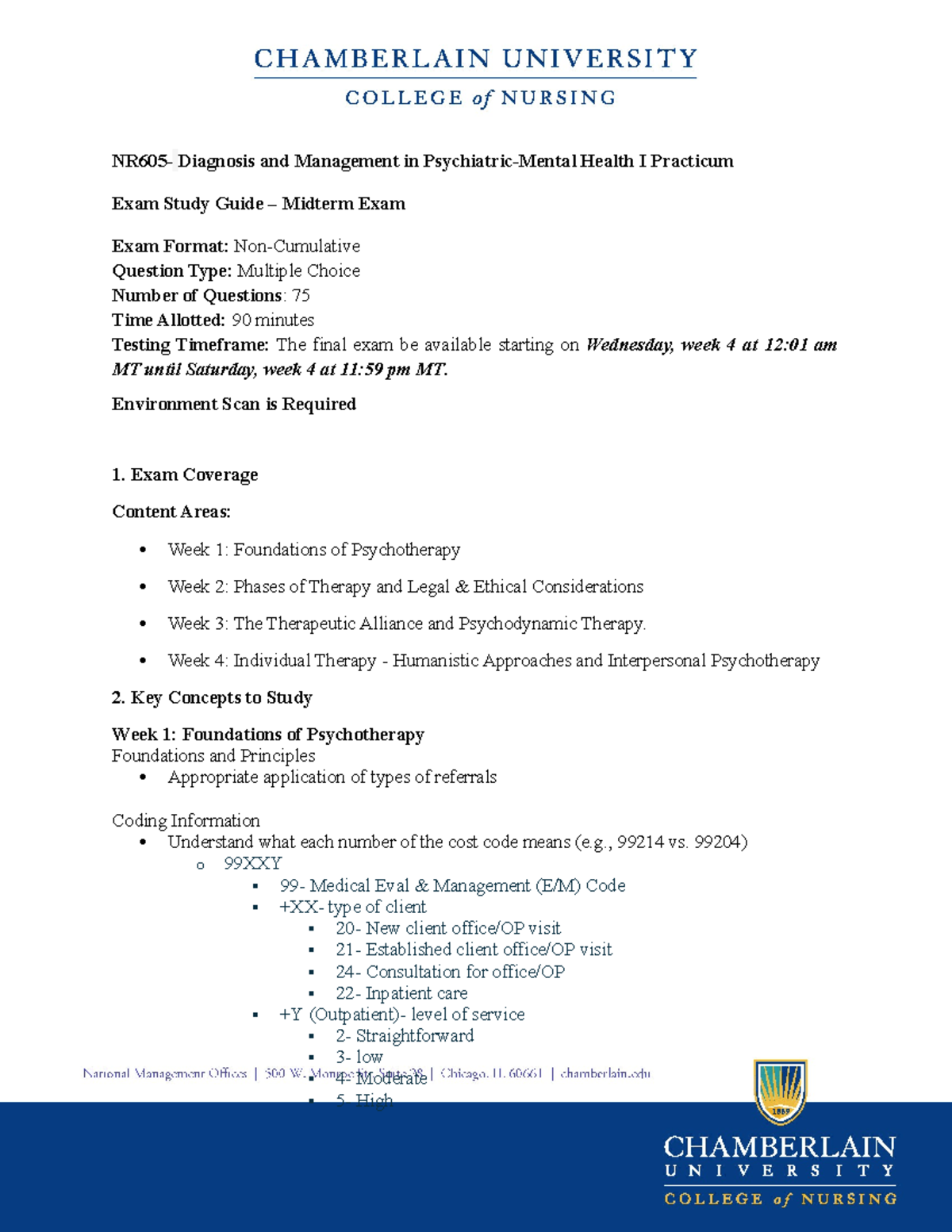 NR605 Midterm Exam Study Guide: Diagnosis & Management in Health I - Studocu