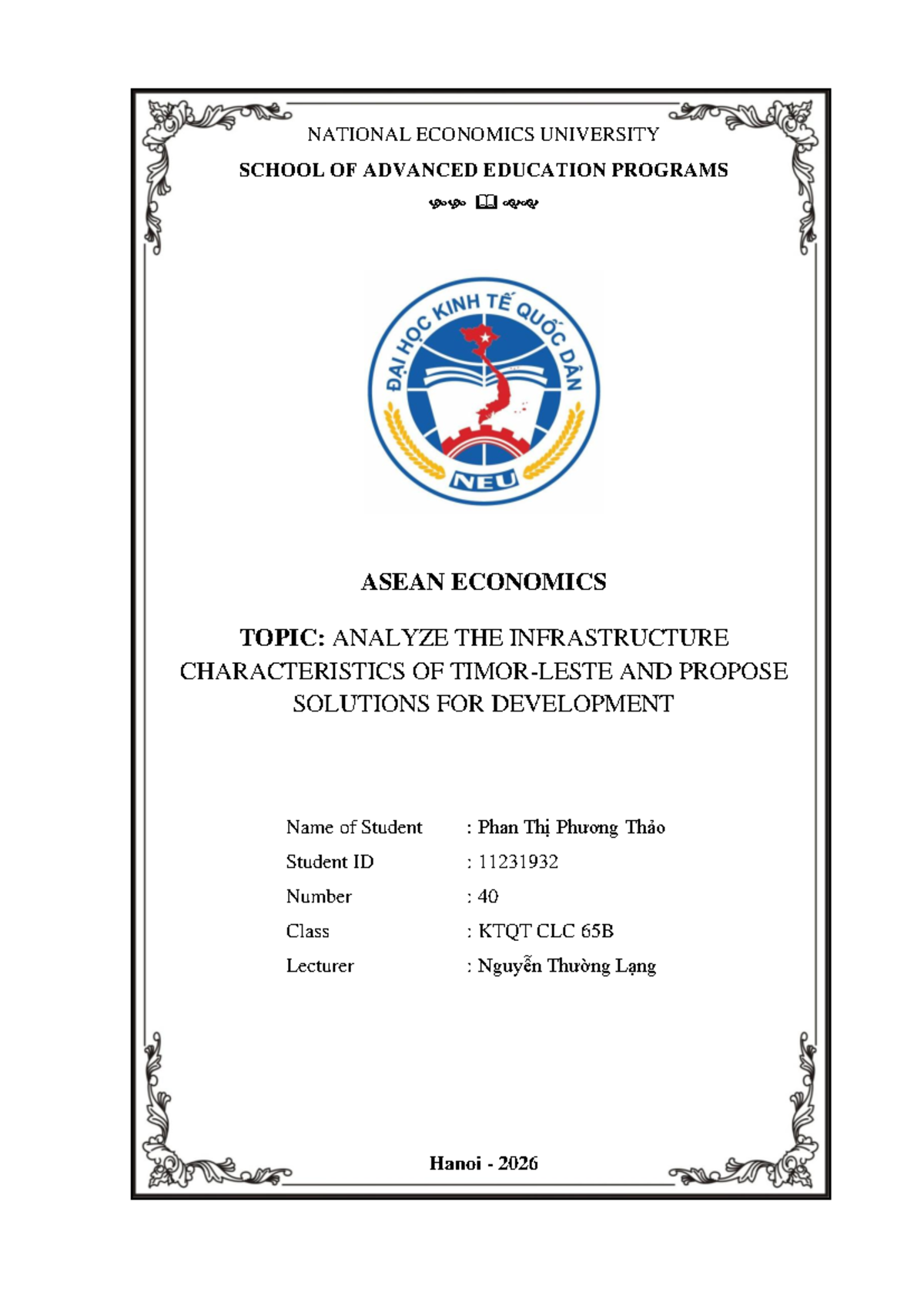 KTQT CLC 65B: Analyzing Infrastructure Development in ASEAN Economics ...