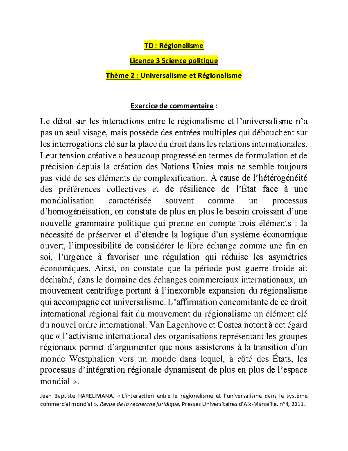 TD : Interplay of Regionalism and Universalism in Global Trade Systems - Studocu