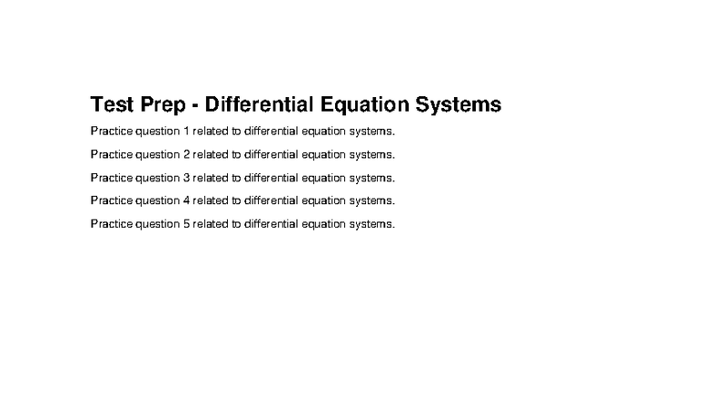 06 Differential Equation Systems Test Prep - Mathematics in the modern ...