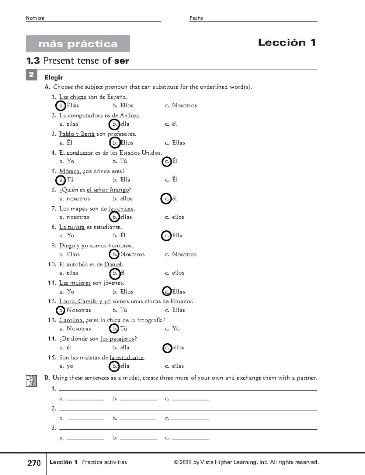 SPA101- Lección 4.3 Stem-changing Verbs E-I - más práctica Lección 4 ...
