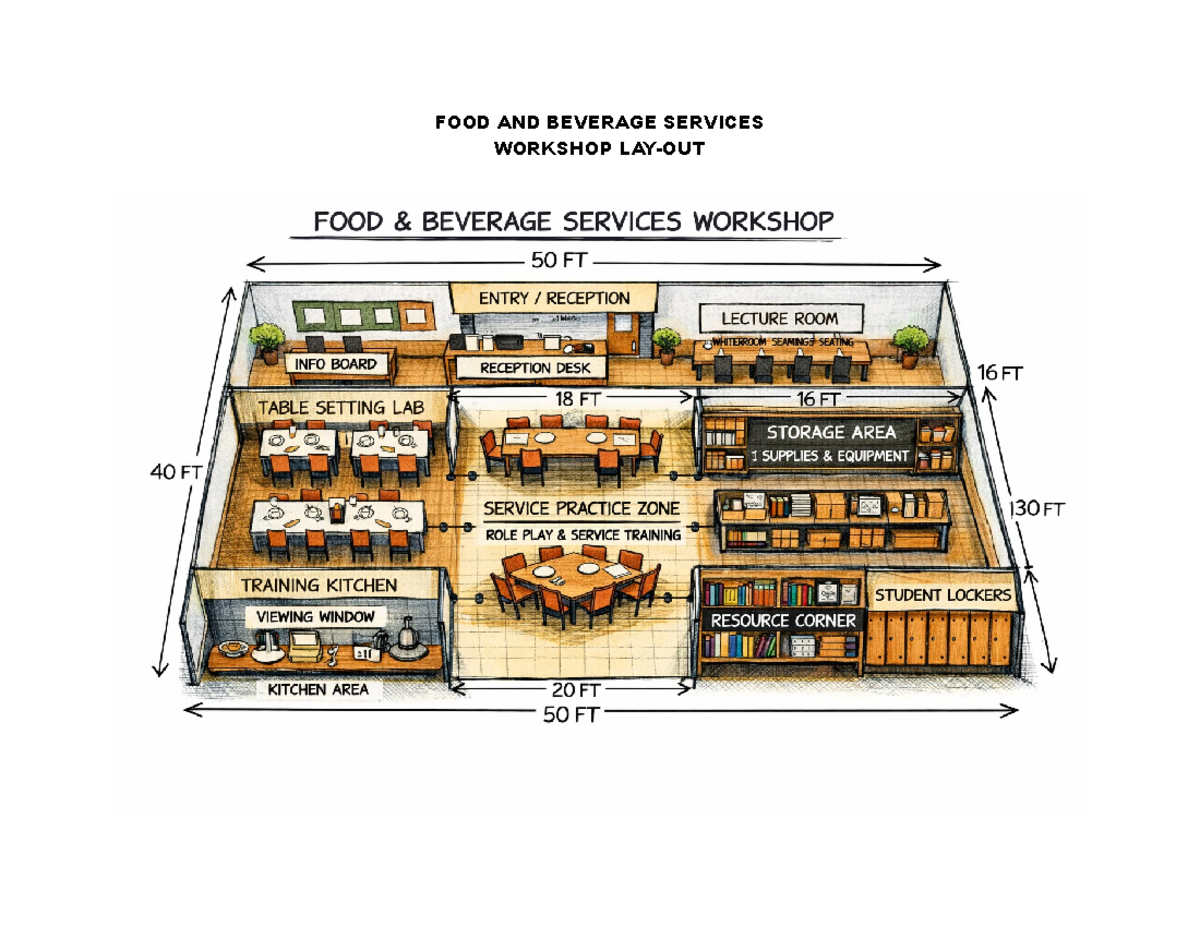 FOOD & BEVERAGE SERVICES WORKSHOP LAYOUT DETAILS - Studocu
