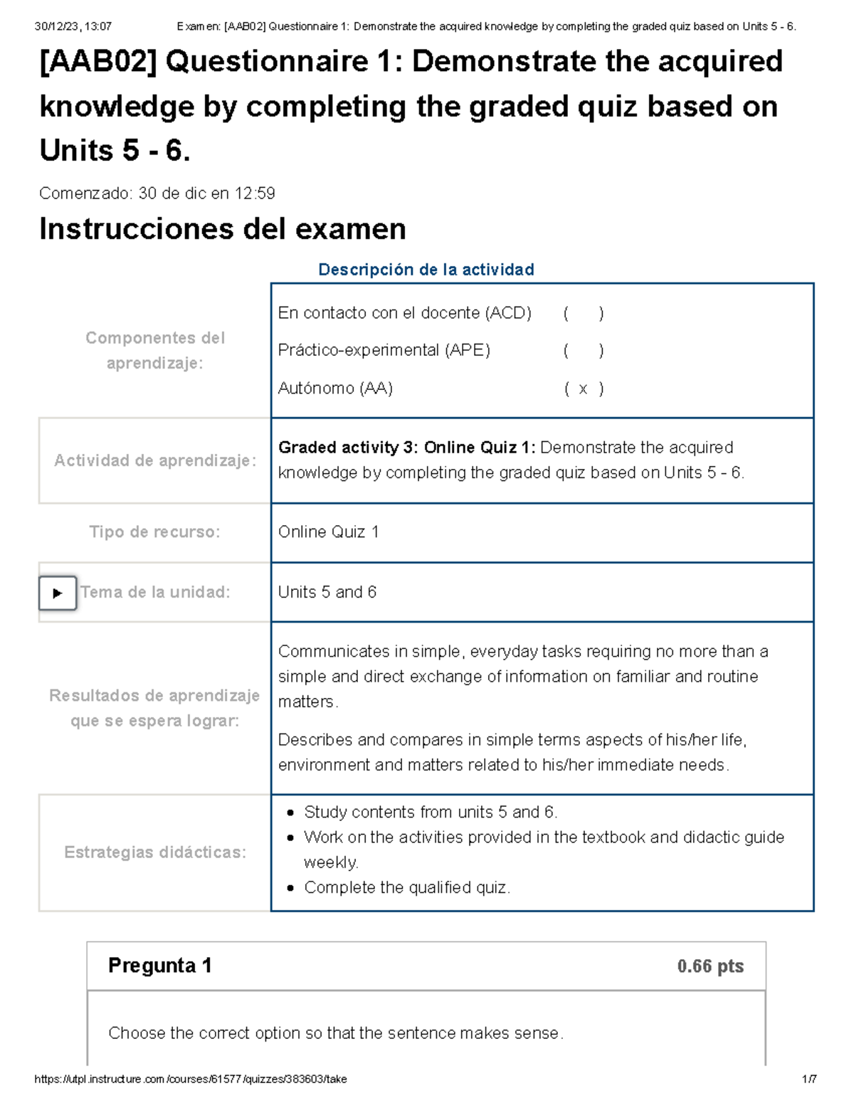 Questionnaire 1 Demonstrate the acquired knowledge by completing the ...