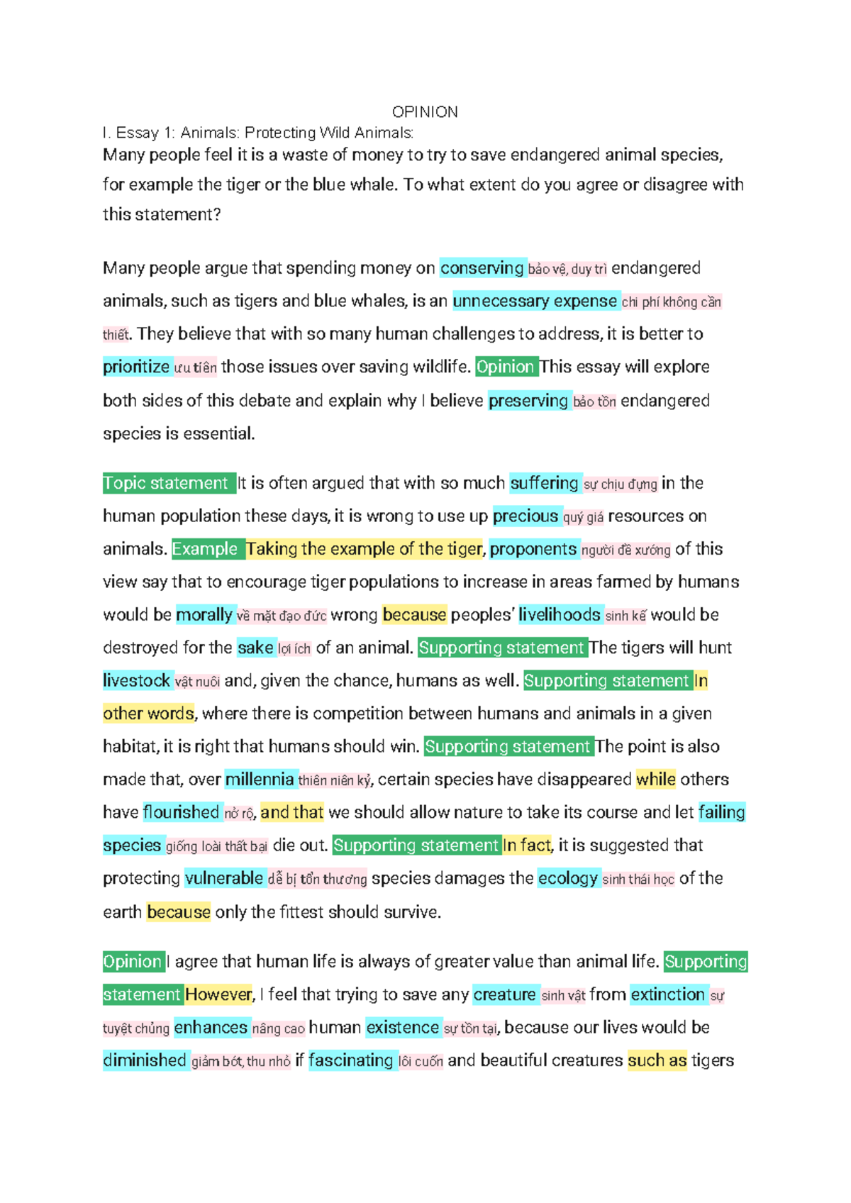 IELTS Writing: Opinion Essays on Animals, Society, and Technology - Studocu