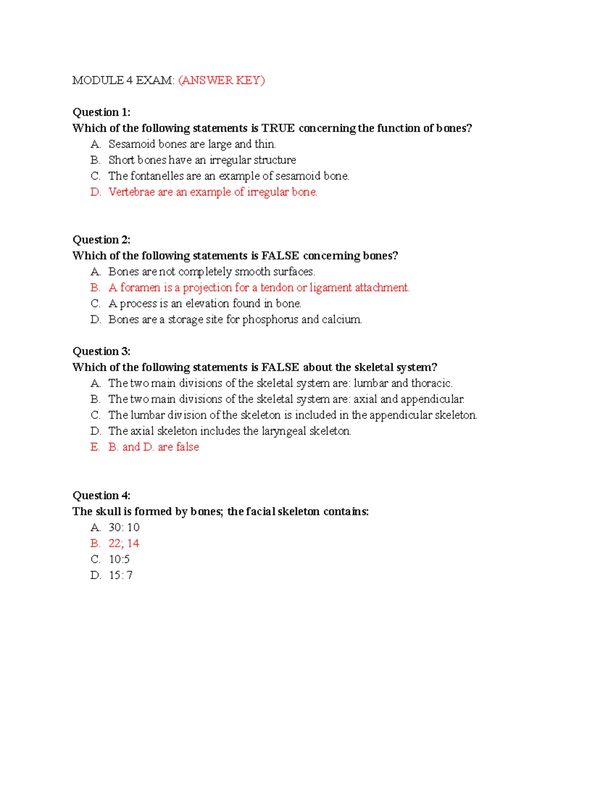 Module 5 - Final Exam Answer Key on Muscle Tissue and Actions - Studocu