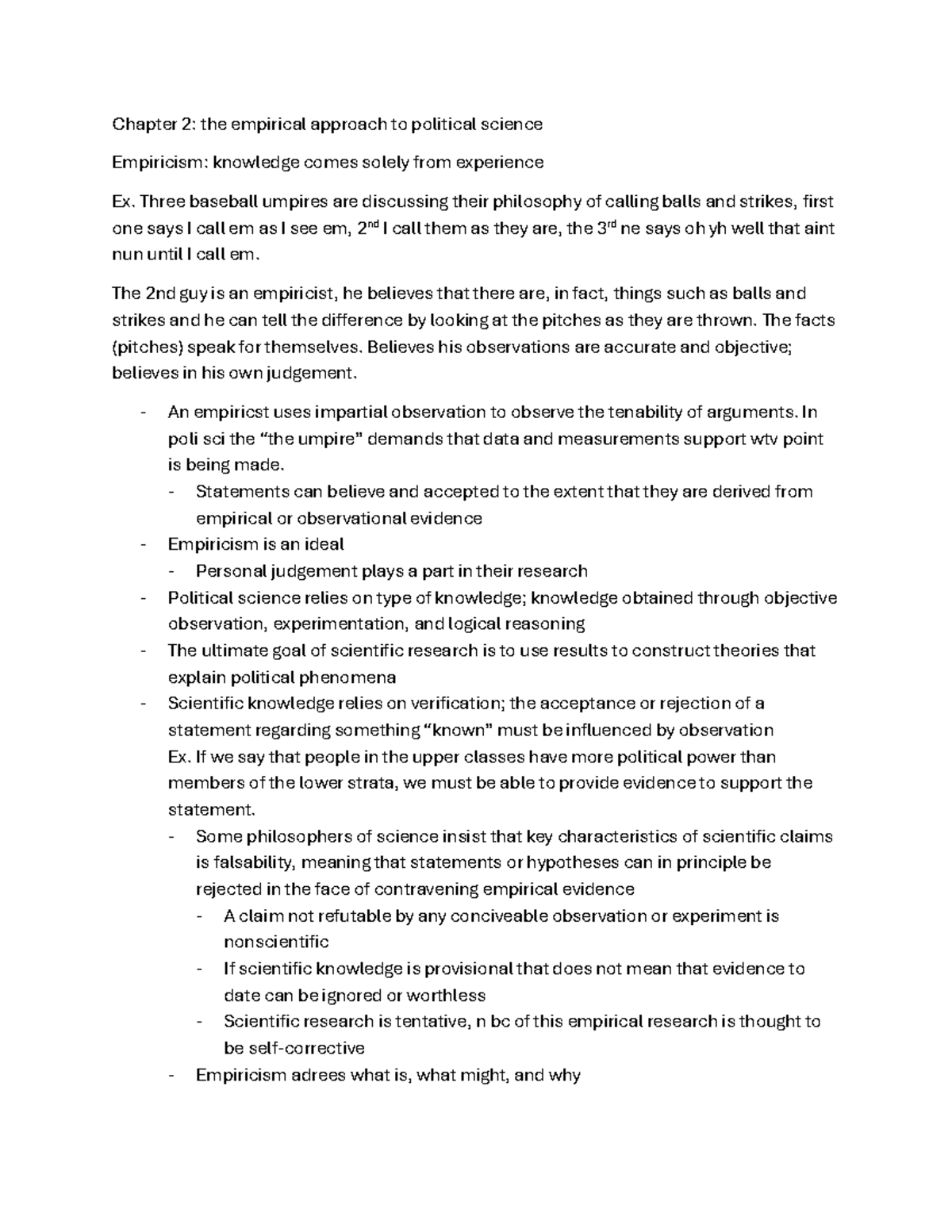 Chapter 2: The Empirical Approach to Political Science (POLS 101) - Studocu
