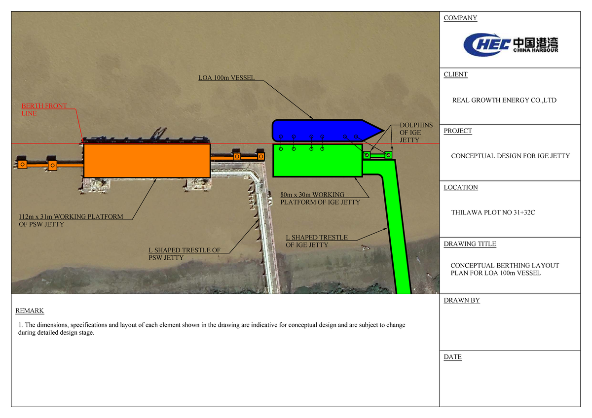 Conceptual Layout of Jetty-Layout 2 - 112m x 31m WORKING PLATFORM OF ...