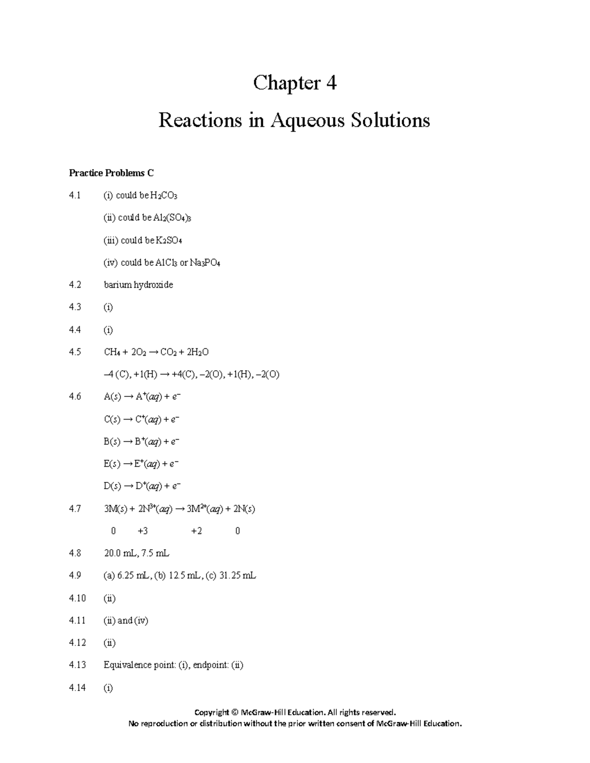 C04 4e Final Exam Notes - Reactions in Aqueous Solutions - Studocu