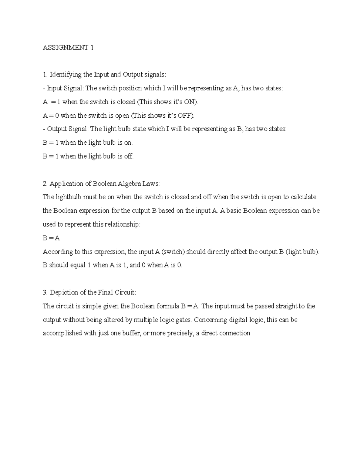 Assignemnt 1 JAVA Programming - ASSIGNMENT 1 Identifying the Input and ...