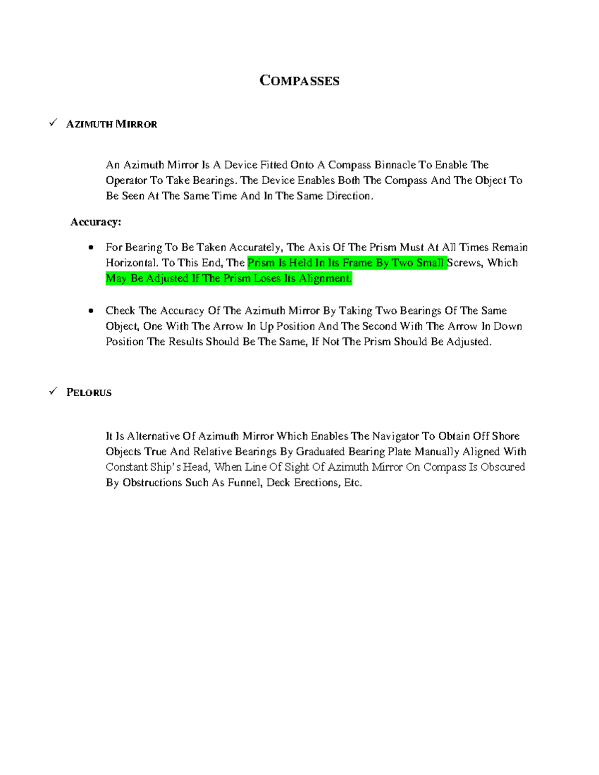 COMP 202 - Gyro and Magnetic Compasses: Understanding Azimuth Mirrors ...