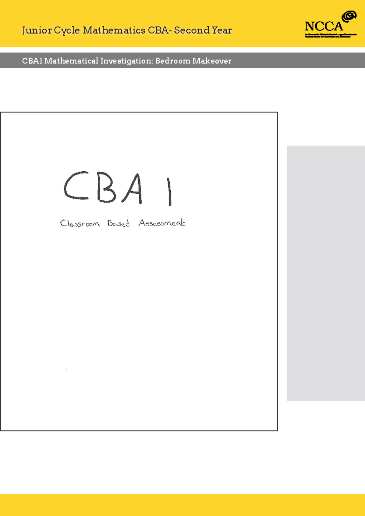 Math Bedroom-Makeover In-Line ef2 - CBA1 Mathematical Investigation: Bedroom Makeover Poses a ...