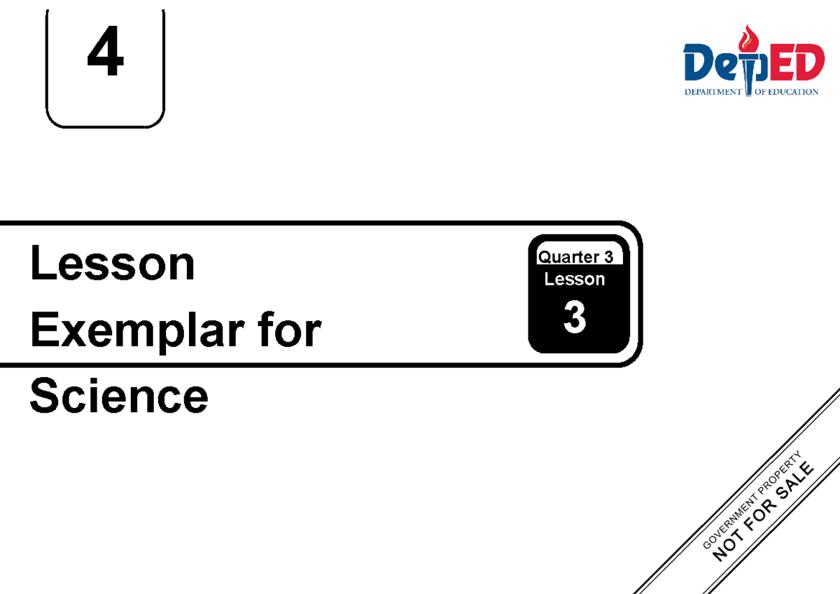 Q3 LE Science 4 Lesson 3 Week 3 - 4 Lesson Exemplar for Science Quarter ...