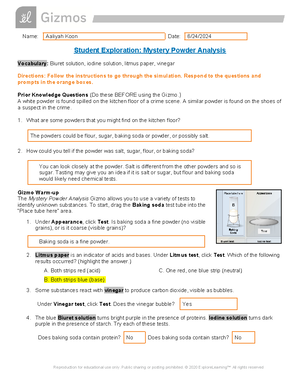 Element Builder SE - Lab Gizmo - Name: Aaliyah Koon Date: 6/21/ Student Exploration: Element ...