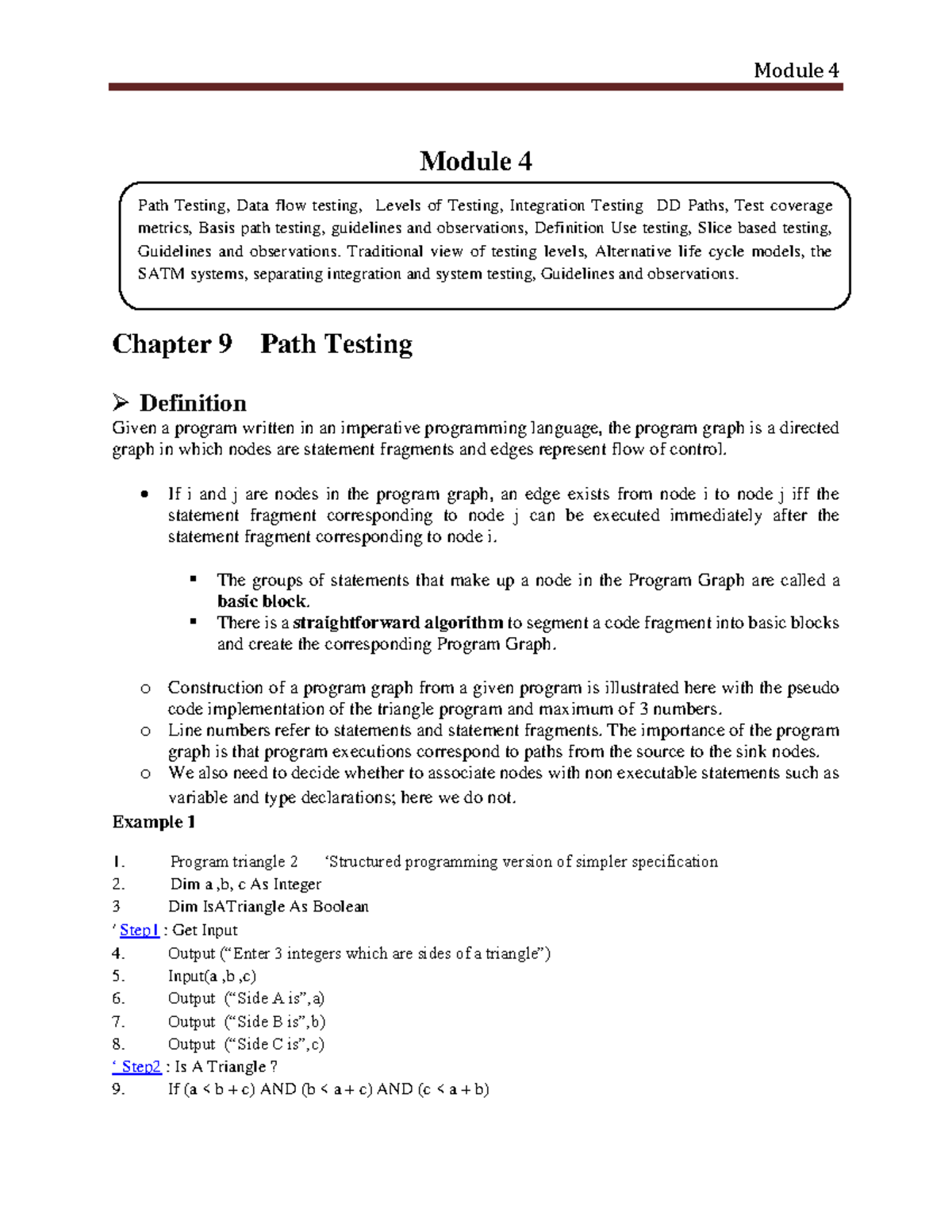 Module 4 - Path Testing, Data Flow Testing, and Test Coverage Metrics ...