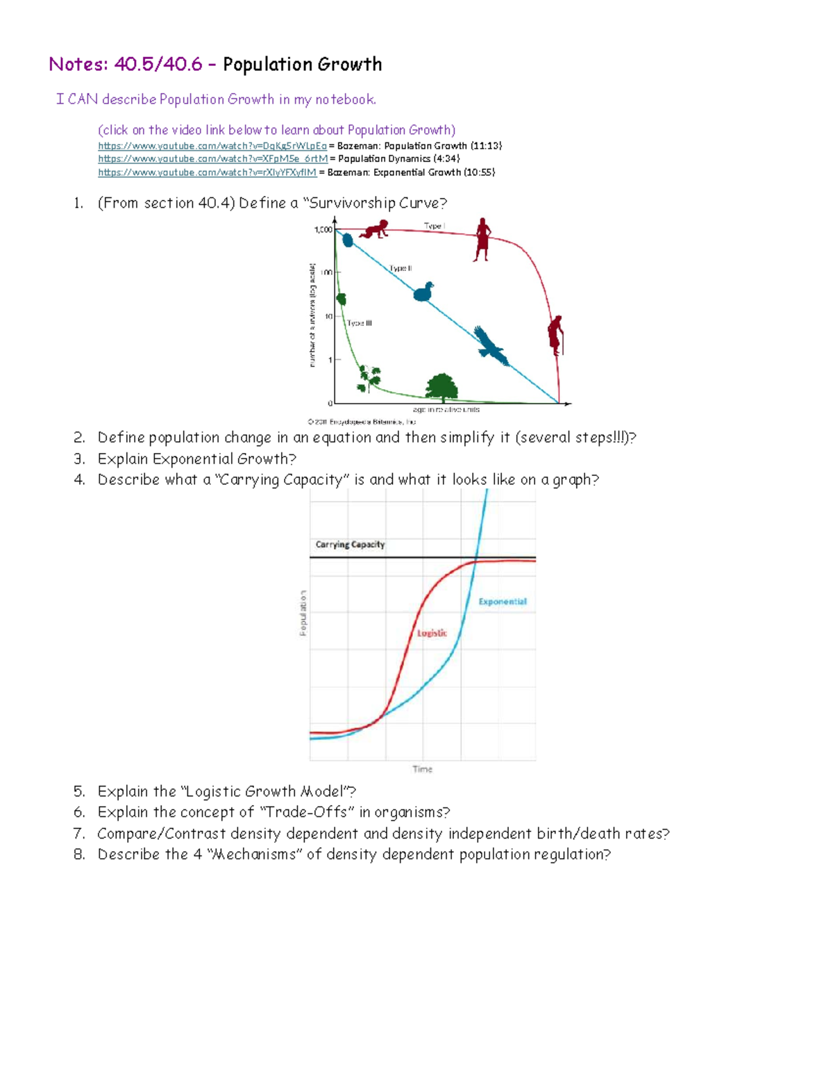 Notes 40 - Notes: 40.5/40 – Population Growth I CAN describe Population ...