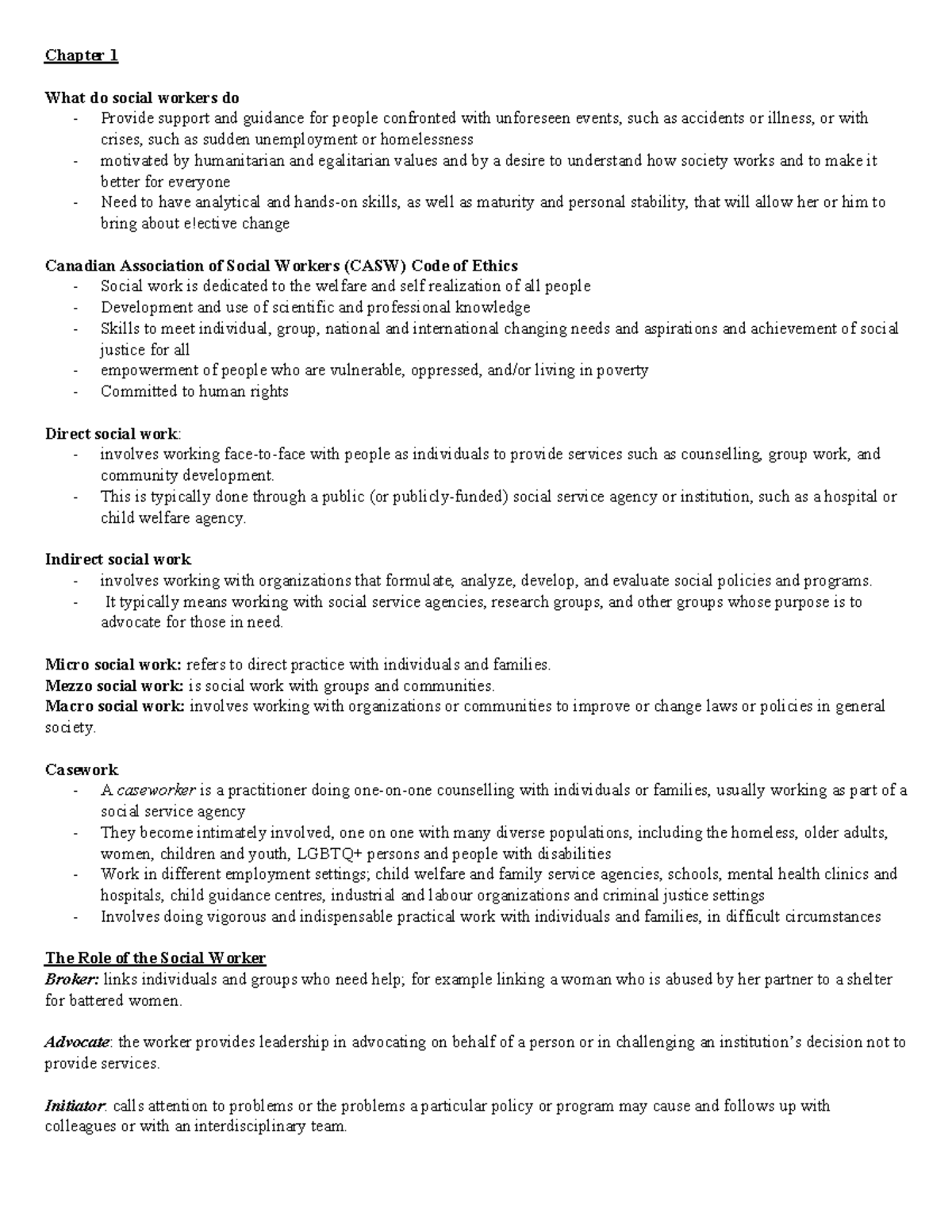 SWRK-1000H Module 1 - Lecture notes 1 - Chapter 1 What do social ...