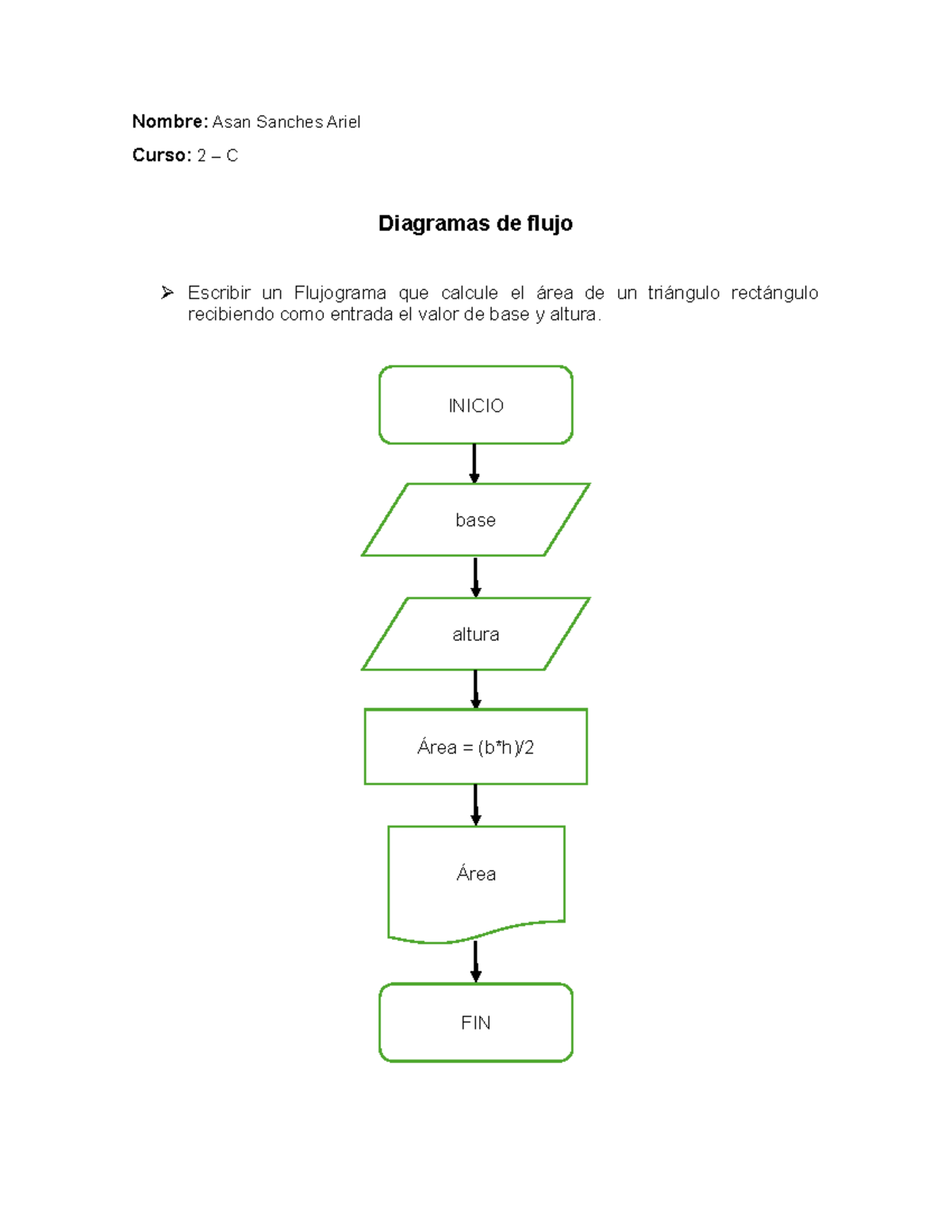 Flujogramas para Cálculo de Áreas y Datos Personales - TA3 - Studocu