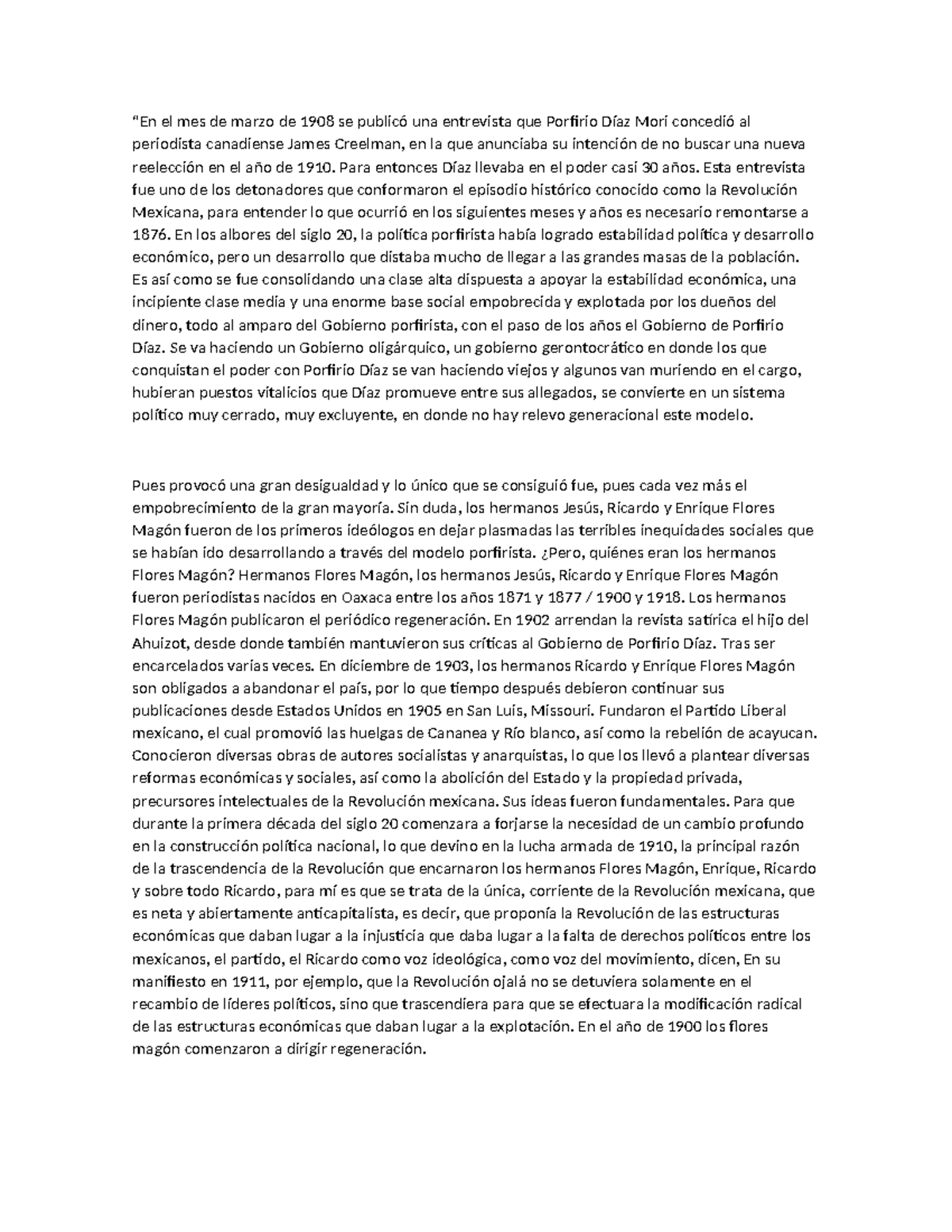 Entrevista de Porfirio Díaz a James Creelman: Preludio de la Revolución ...