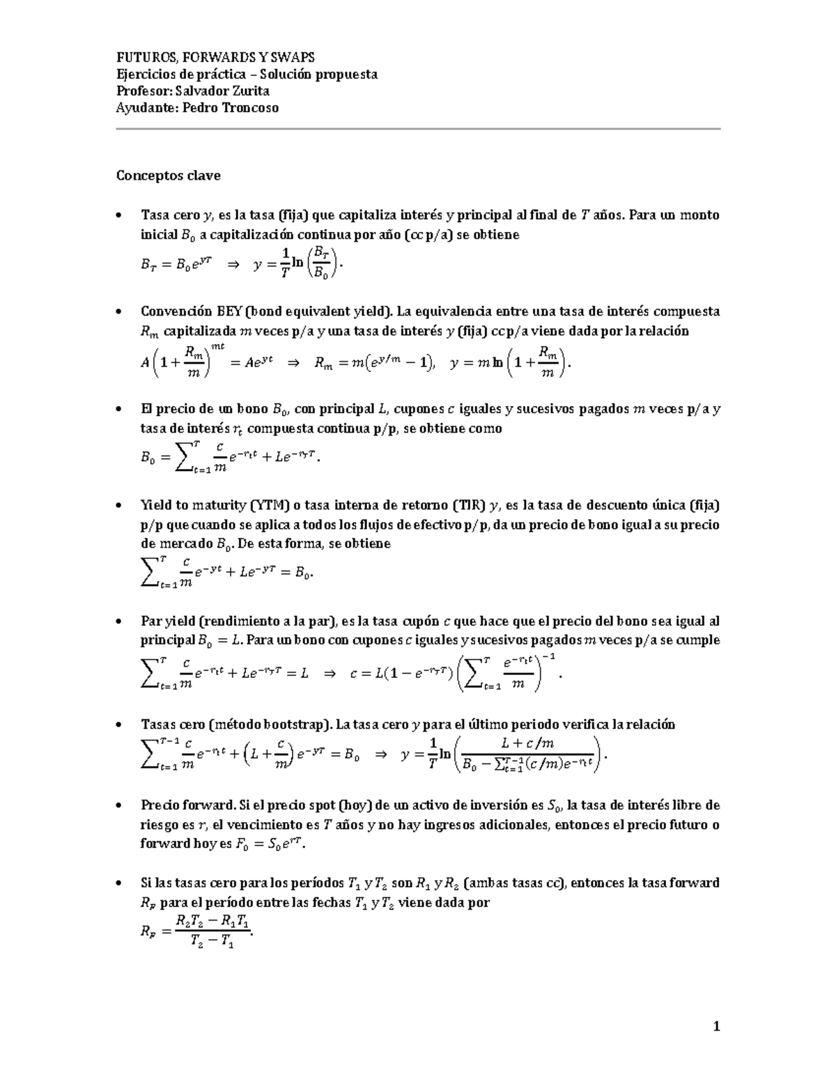 Solución ejercicios de práctica cap 4 y 6 - Ejercicios de pr·ctica – SoluciÛn propuesta Profesor ...