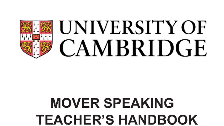 Key mover speaking chapter 1 -27 test mau - MOVER SPEAKING TEACHER’S ...
