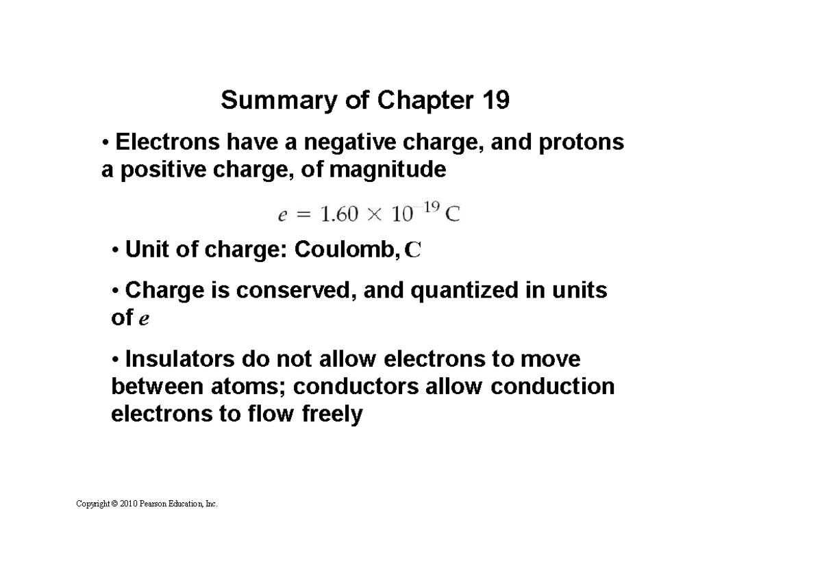 Chapter 19 summary: Understanding electric charges and fields - Studocu