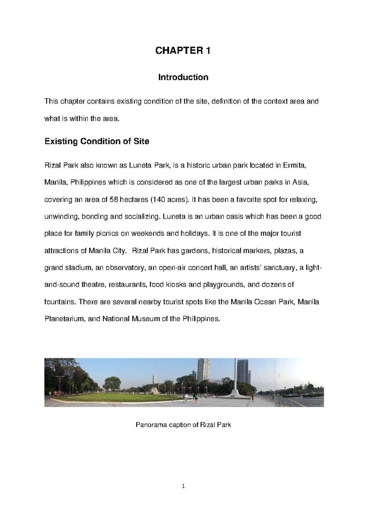 Rizal Park Redevelopment: Comprehensive Case Study Analysis - Studocu