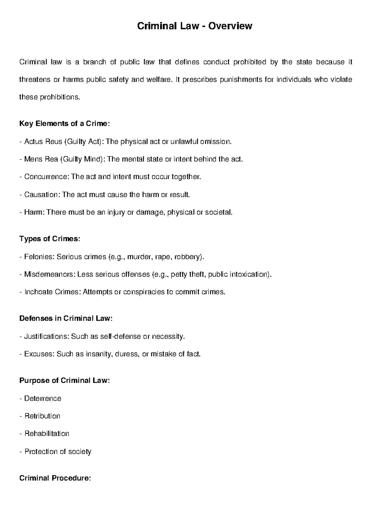 Criminal Law Overview: Key Elements, Types, and Defenses Explained ...