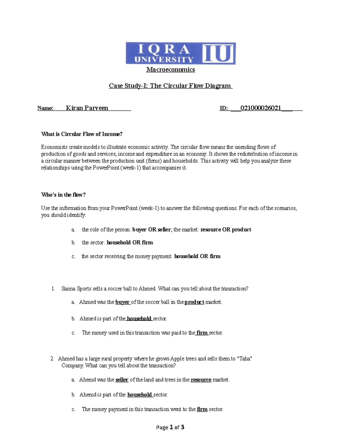 The circular flow diagram - Macroeconomics Case Study-I: The Circular ...