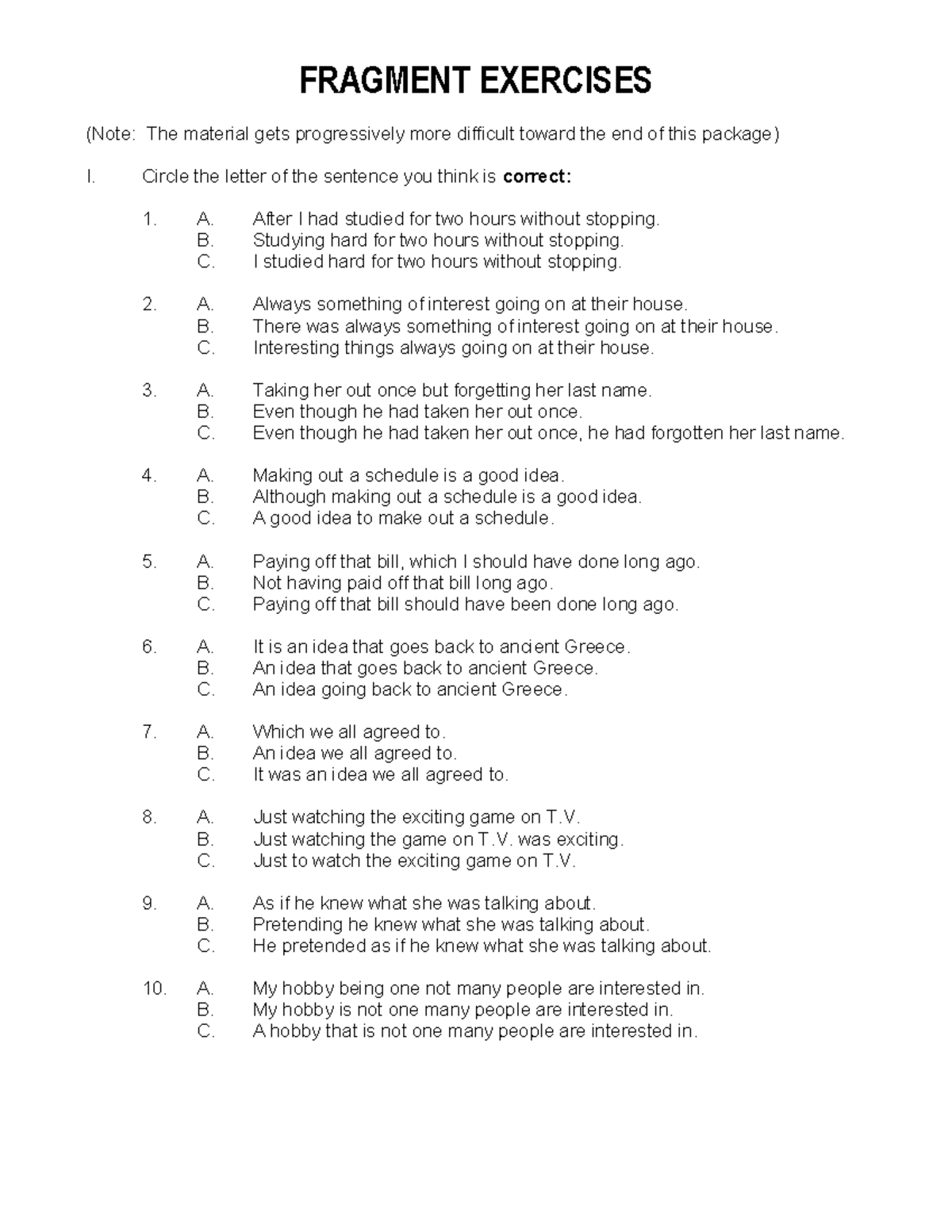 Fragment Exercises - LMS - Studocu