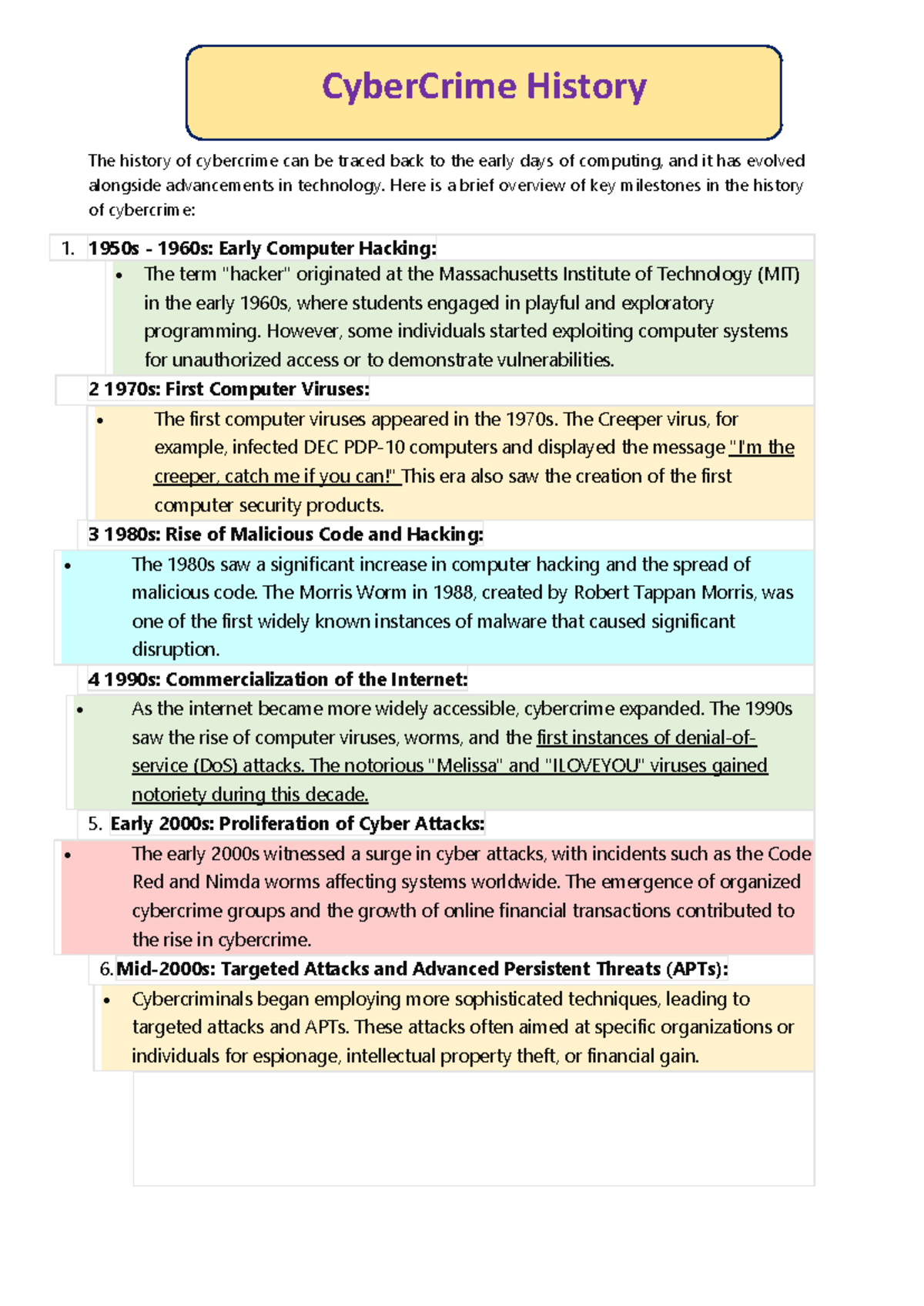 The history of cybercrime - Here is a brief overview of key milestones ...