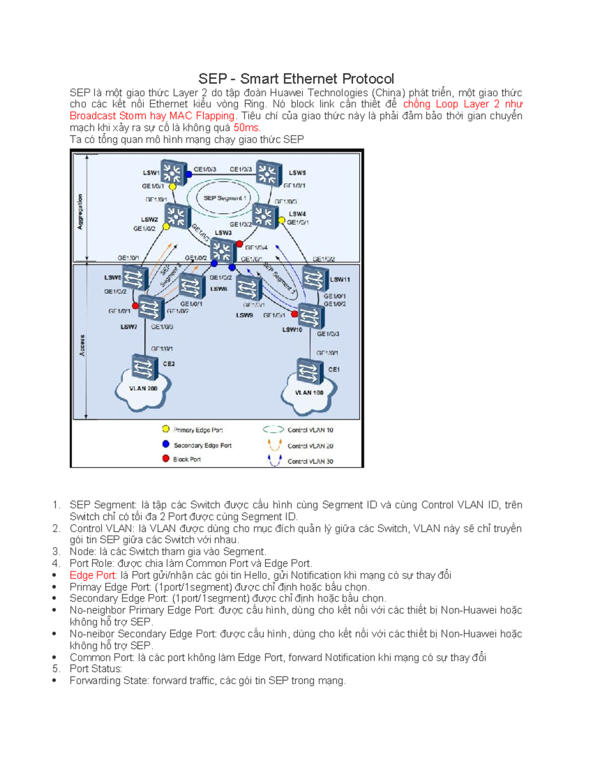 SEP Protocol - Giao thức Ethernet Thông minh (Mạng máy tính) - Studocu