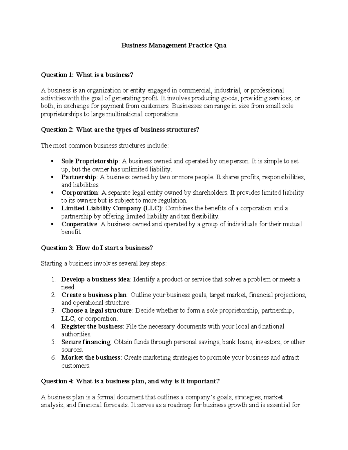 Business Management Practice Qna - Business Management Practice Qna ...