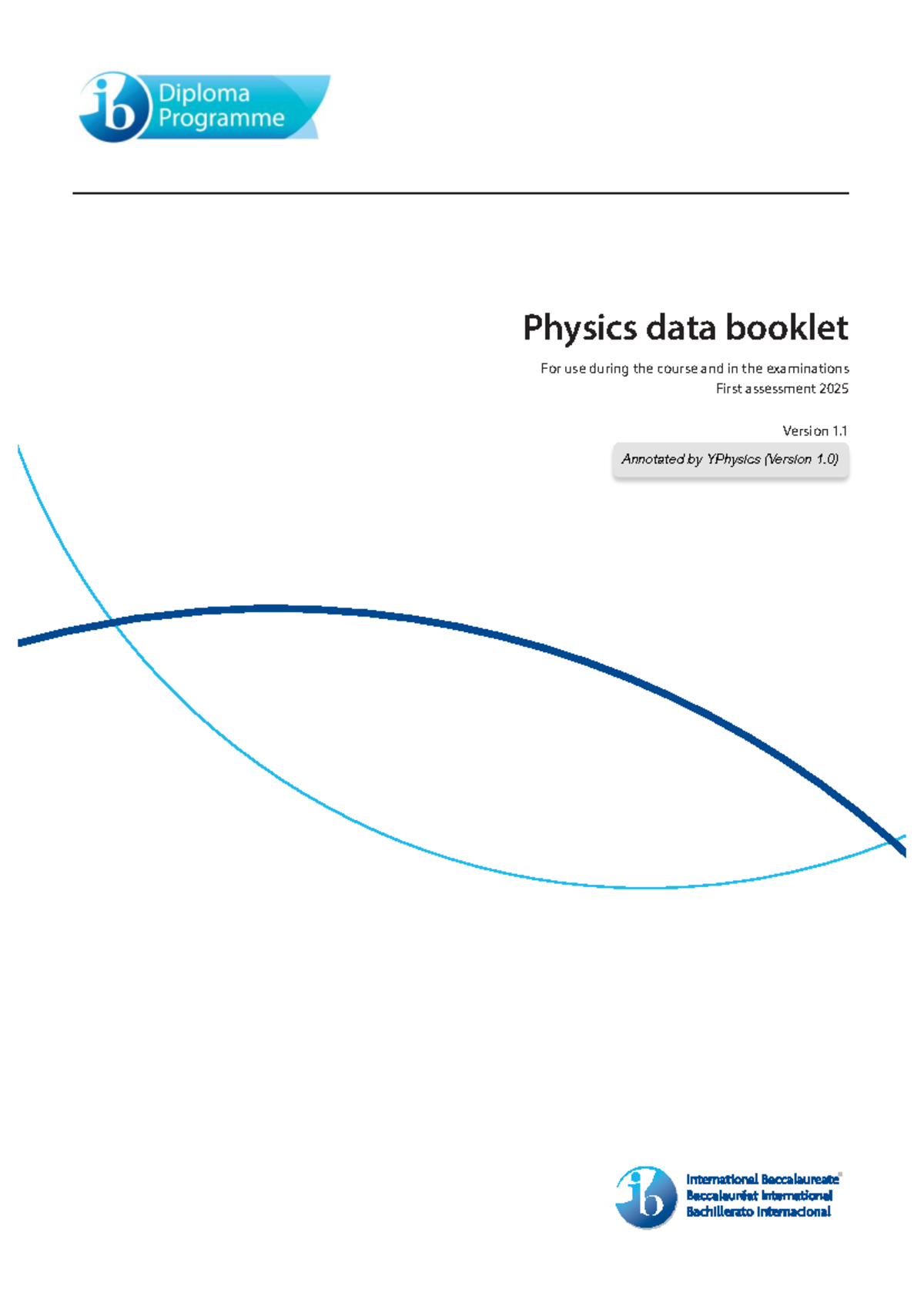 Physics Data Booklet for IBDP - First Assessment 2025 - Studocu